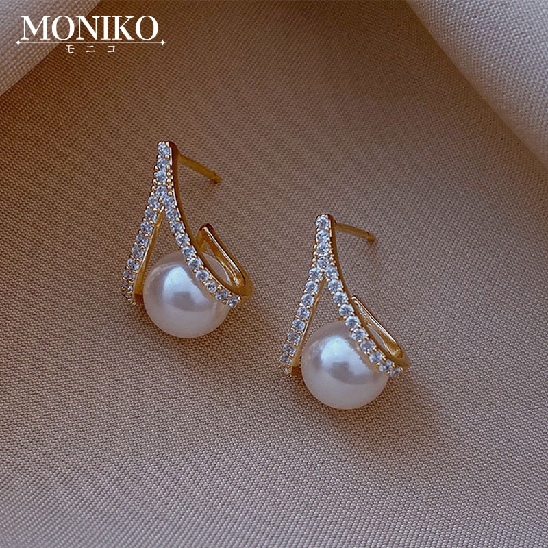 MONIKO Original Design Pearl Earrings jewelry 14K Saudi Gold Plated ...