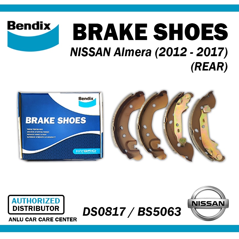 BENDIX BRAKE SHOES DS0817 / BS5063 NISSAN Almera (2012 - 2017) (REAR) | Shopee Philippines