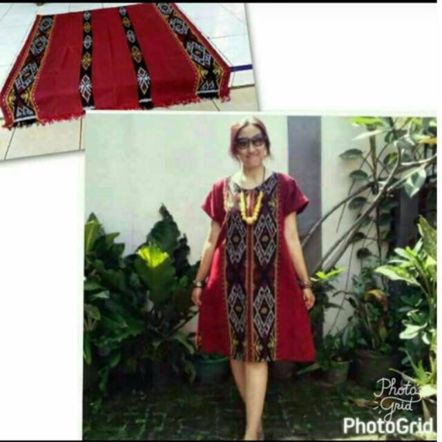 Original Motif rote Woven Dress by elta collection | Shopee Philippines