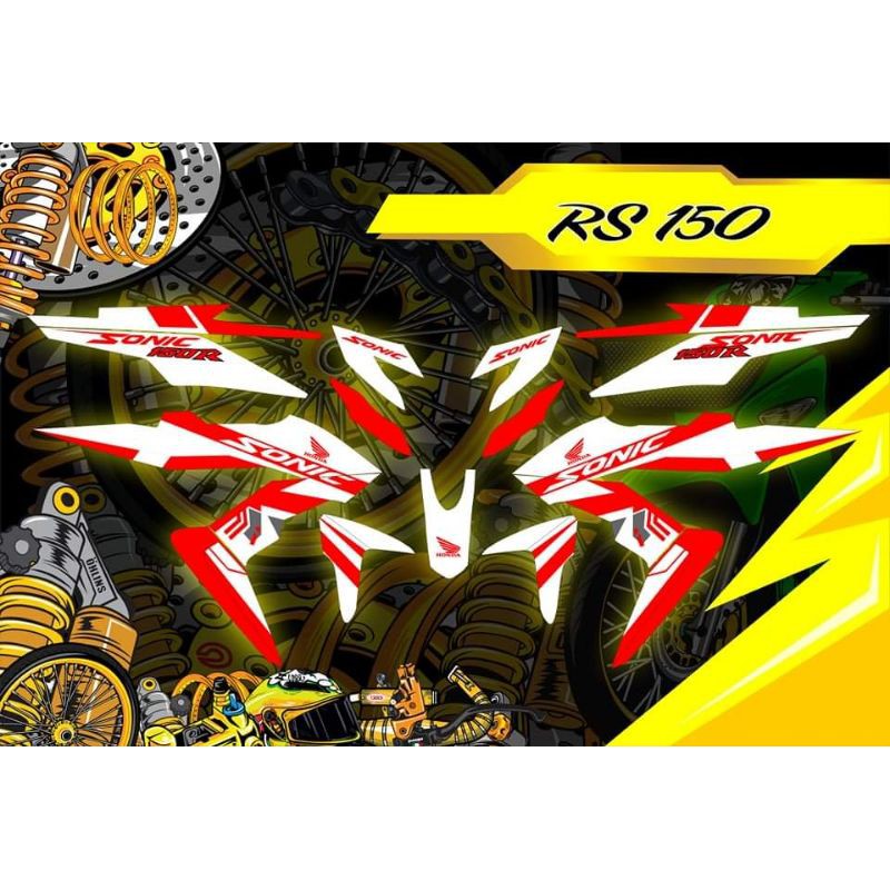 Rs150 fi decals (RED x WHITE) | Shopee Philippines