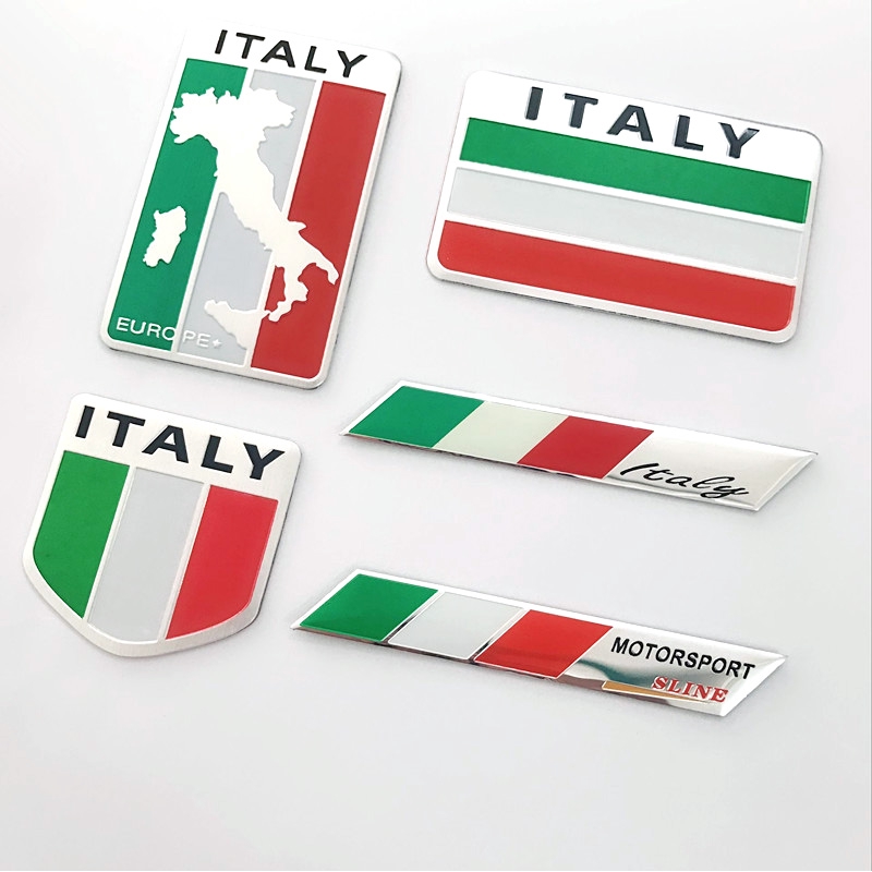 *READY STOCK*3D Aluminium Motorcycle Exhaust Pipes Decal Italy Flag ...