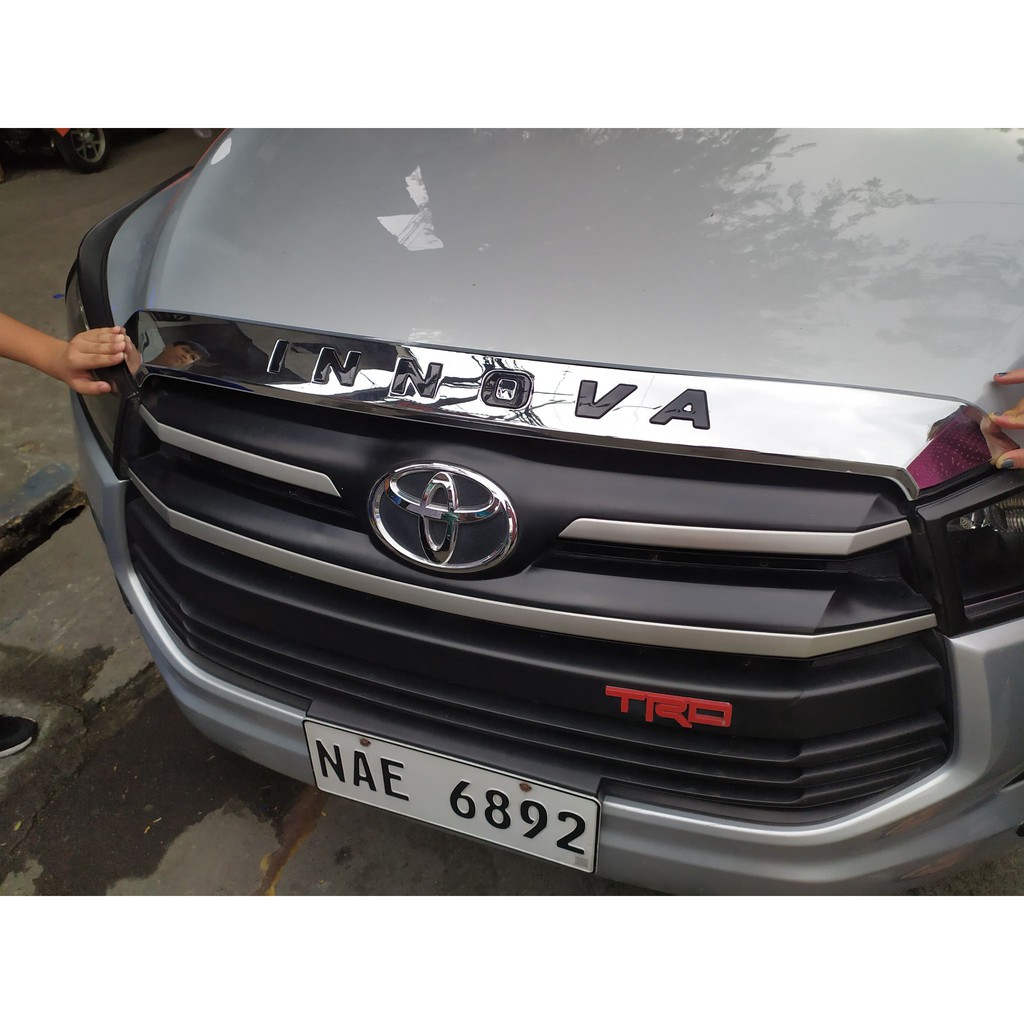 Electroplate Front Hood lip Hood Shield (Chrome) For Toyota Innova 2016 ...