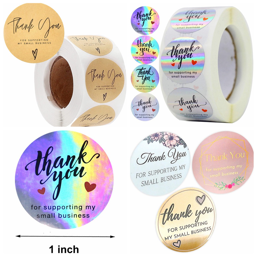 500 Pcs Thank You For Supporting My Small Business Floral Sticker Thank ...