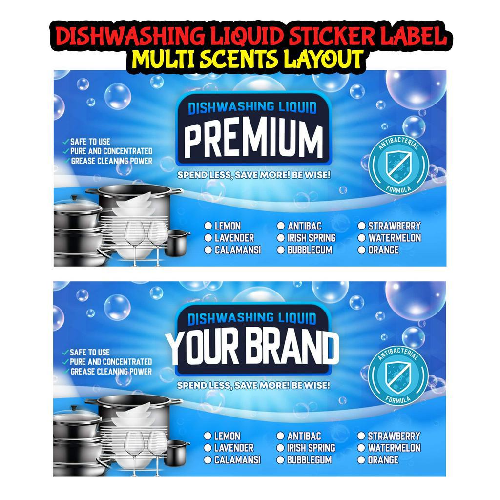 DISHWASHING LIQUID HIGH QUALITY STICKER LABEL MULTI SCENTS 100PCS ...