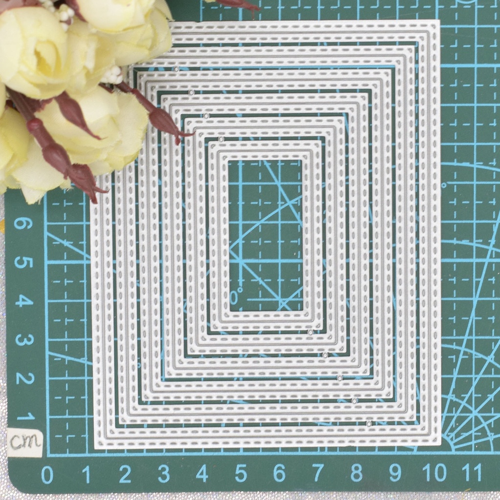Rectangle Cutting Dies Set Geometry Metal Stencil Dies DIY Scrapbooking ...