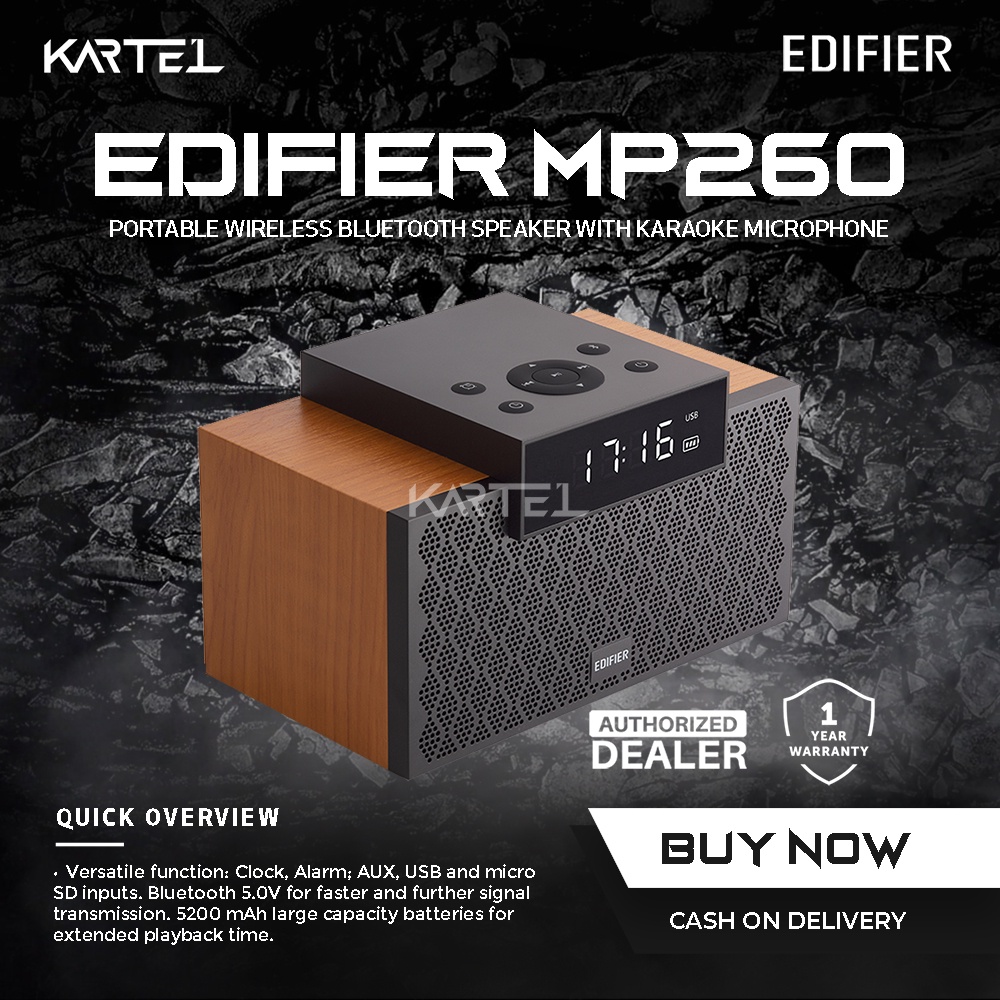 Edifier MP260 Wireless Bluetooth Speaker Subwoofer Stereo Wooden ...