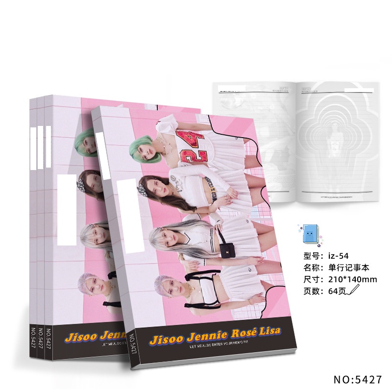 Blackpink Notebook LISA ROSE JISOO JENNIE Notebook Diary Size A5【64 ...