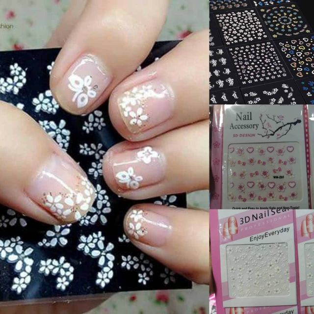 1pad or 3pads ASSORTED DESIGN 3D NAIL ART STICKER | Shopee Philippines