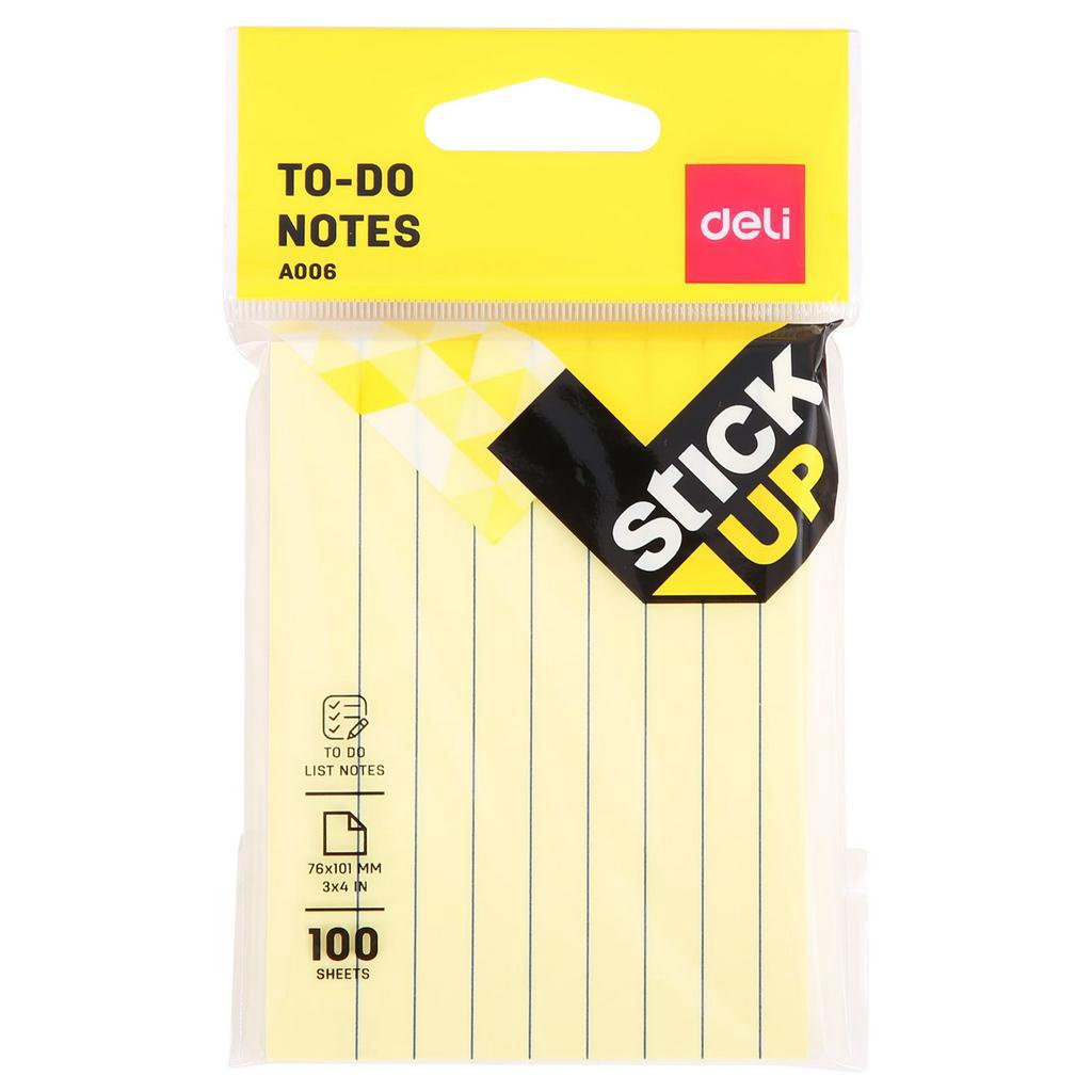 Deli A00652 Yellow Lined Sticky Note 3x4in (1PC) 7526A00652 | Shopee ...