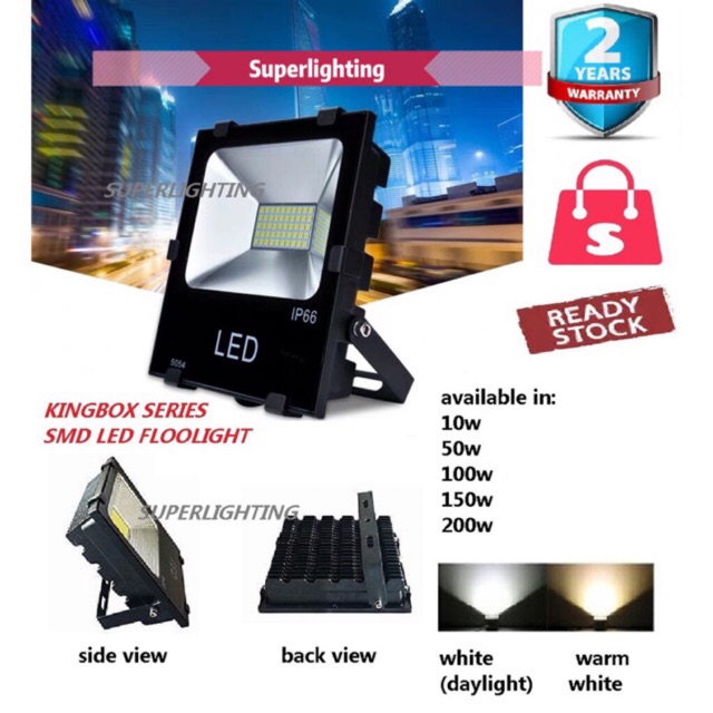 2 YEAR WARRANTY Spotlight flood light 10W/50W/100W/150w/200w King Box ...