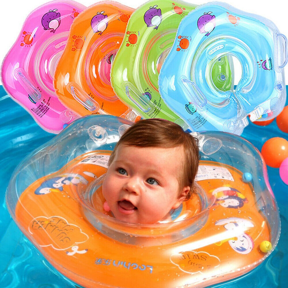 Baby Neck Float Swimming Newborn Baby Swim Neck Ring Cartoon Pool ...