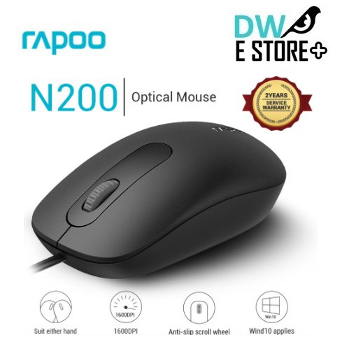 RAPOO N200 High Quality Wired Mouse Optical Mouse (2Years Warranty ...