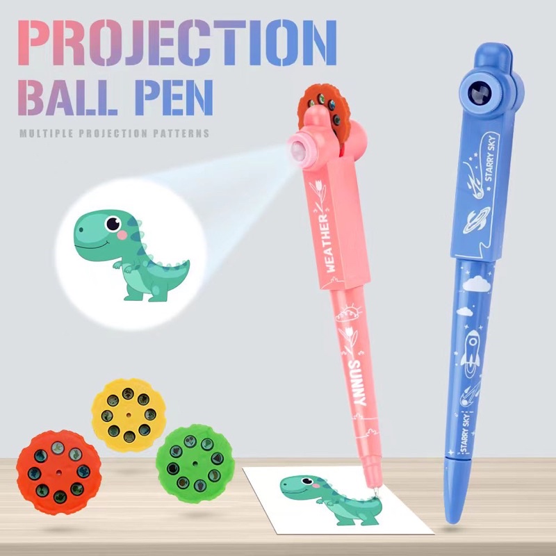 Cute creative stationery new puzzle slide projection pen for primary ...