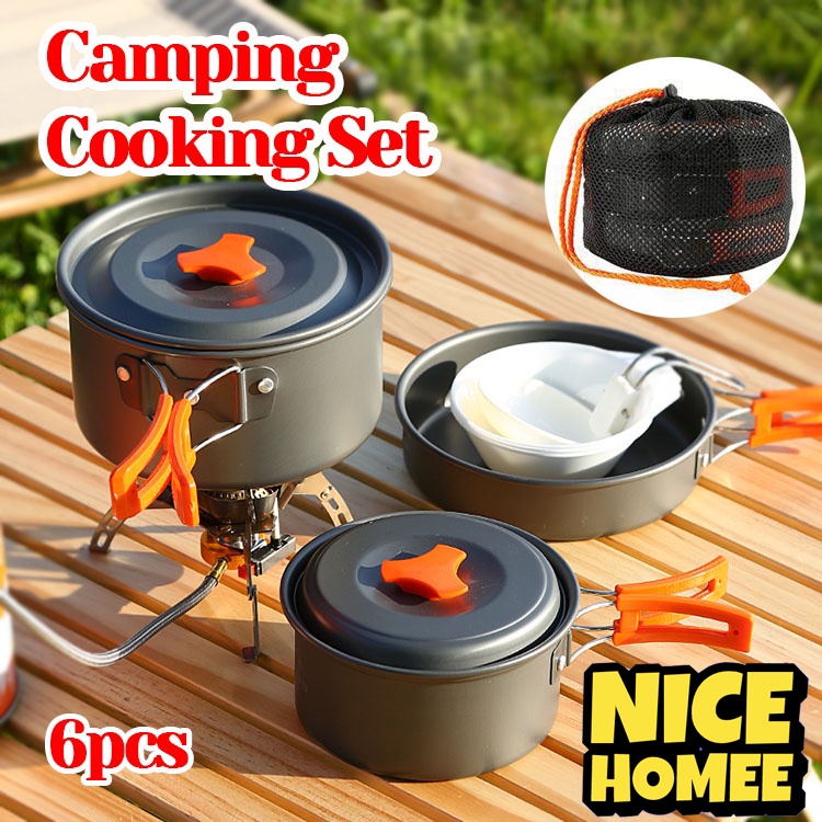 【Travel portable pot】Camping Cooking Set Portable Camping Pot Set ...