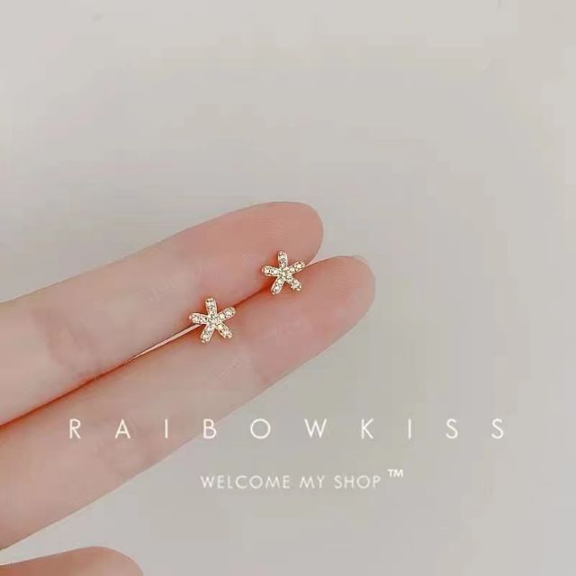 SGI fashion jewelry 18k rose gold plated flowers style stud earrings ...