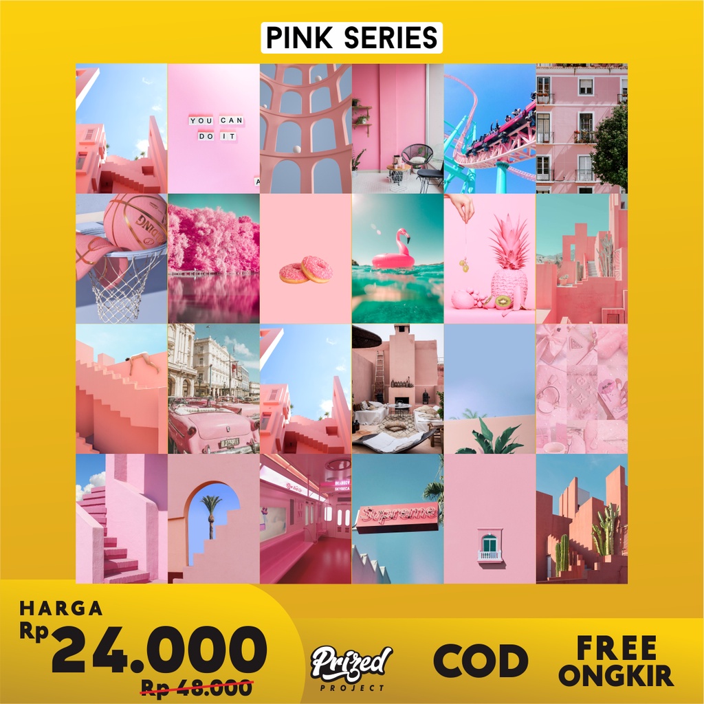 Aesthetic Poster | Aesthetic Poster | Poster | Pink Poster Fill 24 Pcs ...
