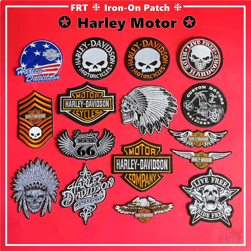 ☸ Harley Motor - Retro Iron-on Patch ☸ 1Pc Skull DIY Sew on Iron on ...