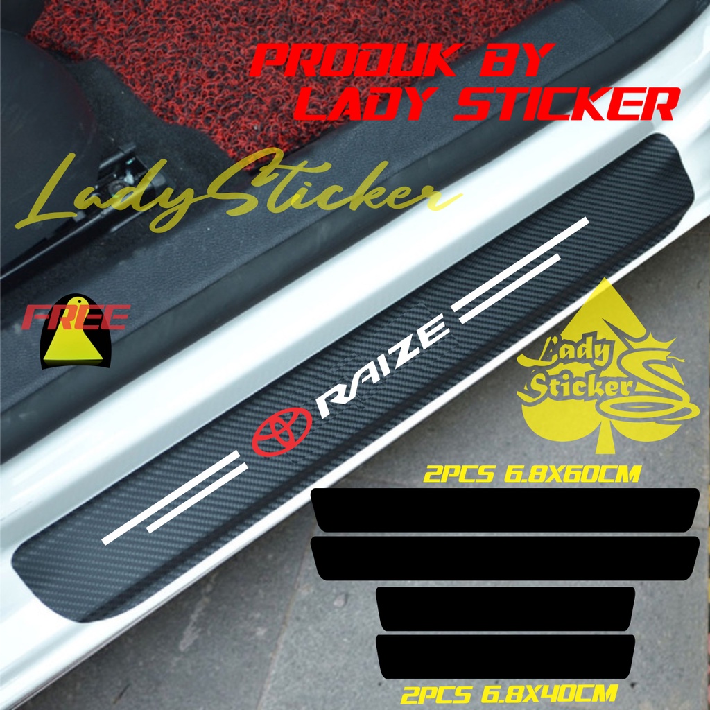 Sillplate CARBON 3D Car RAIZE STICKER CARBON 3D Car Footrest TOYOTA ...