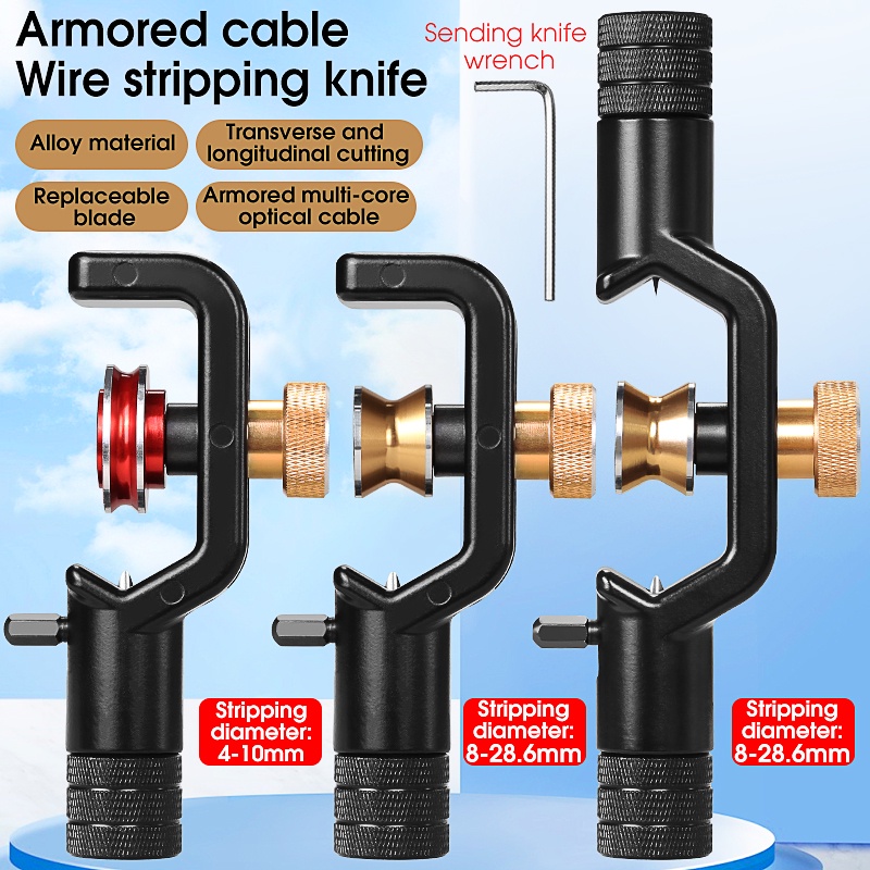 3pcs Armored cable stripper longitudinal transverse cable opener ...