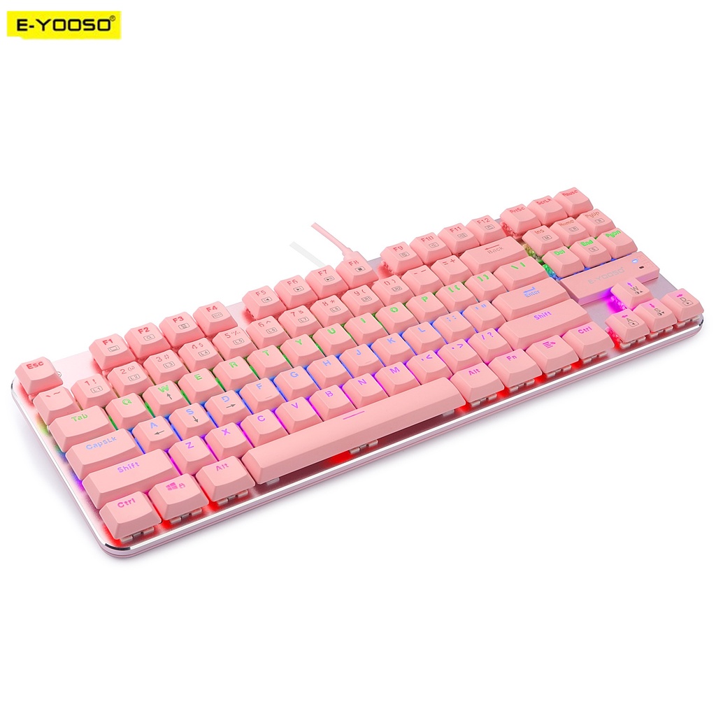 E-YOOSO Z66 Rainbow USB Mechanical Gaming Keyboard Blue Switch Led ...