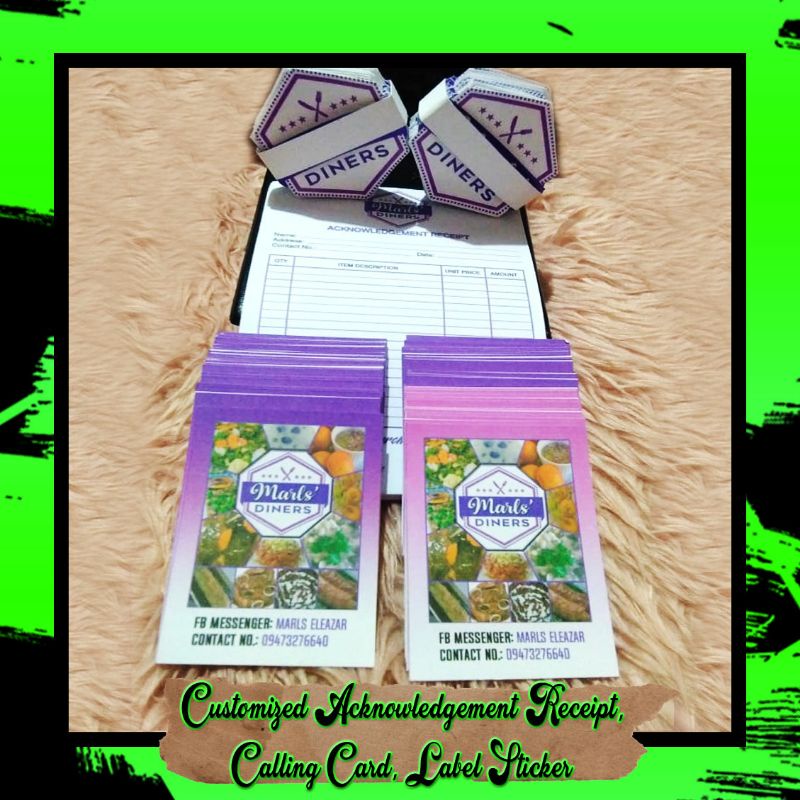 Customized Acknowledgement Receipt | Label Sticker | Calling Card ...