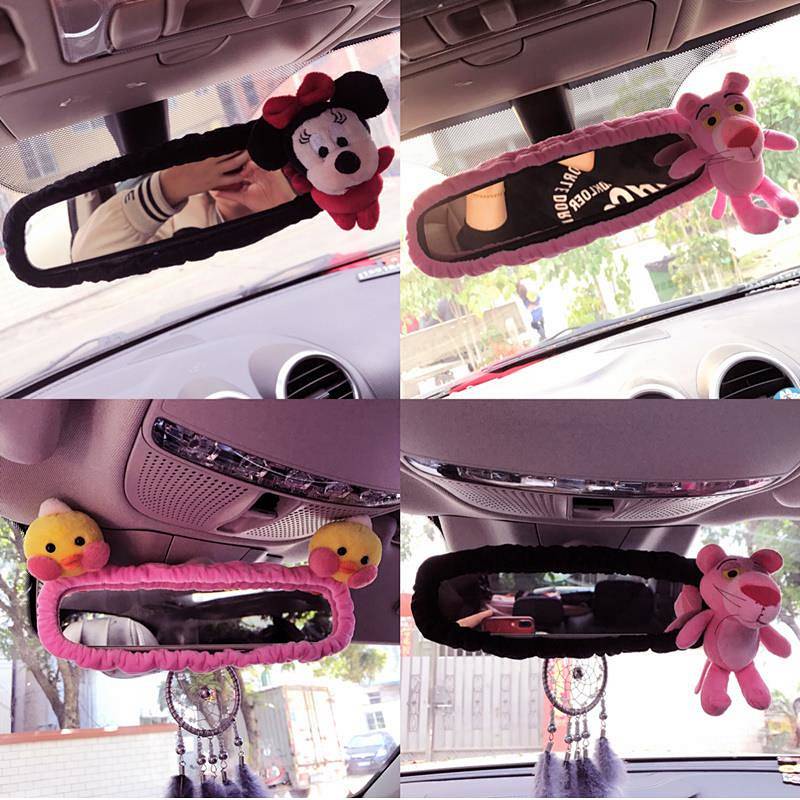 New Cute Bear Rabbit Chicken Rear View Mirror Cover Cute Cartoon Korean ...