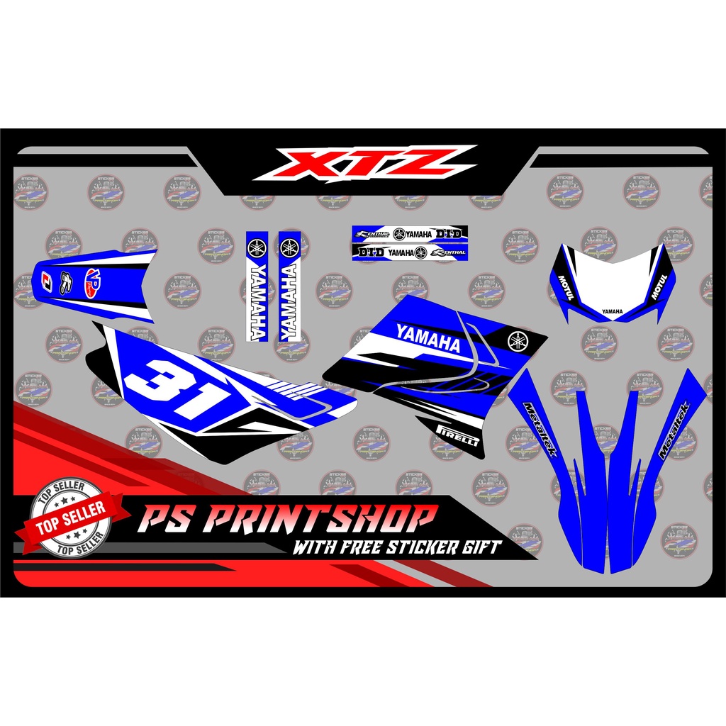 XTZ 125 yamaha full set sticker decals durable and high quality (Batch ...
