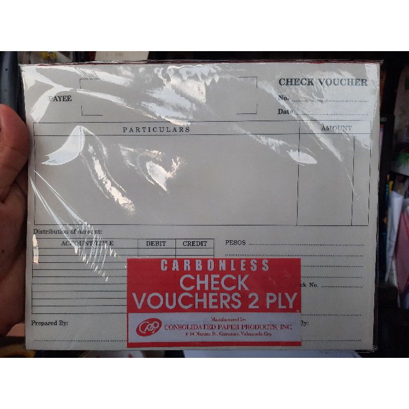 CHECK Voucher 2ply -- Carbonless (sold per pad & per pack) | Shopee ...