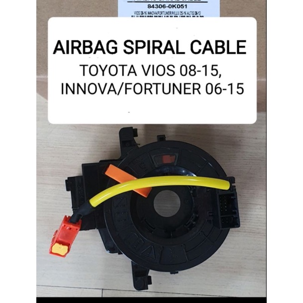 Airbag Spiral Cable for Toyota Innova, Fortuner 05-16,Hilux, Vios 14-16 ...