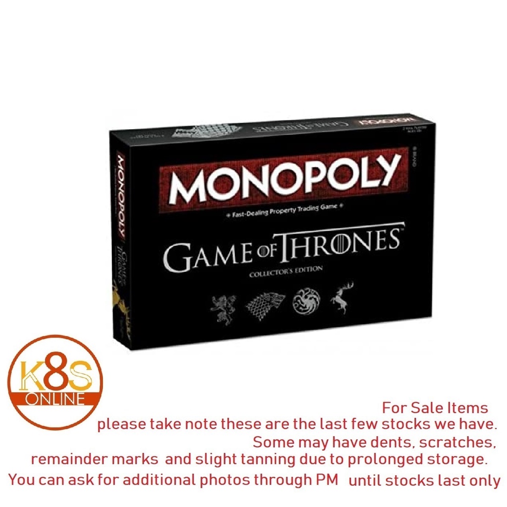Monopoly Game Of Thrones Deluxe Edition Monopoly Board Game | Shopee ...