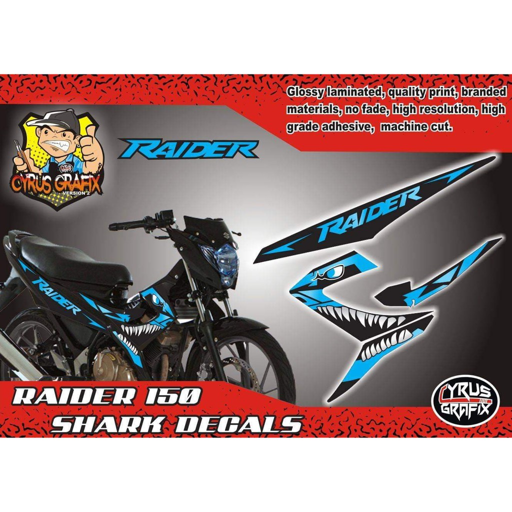RAIDER 150 SHARK DECALS | Shopee Philippines