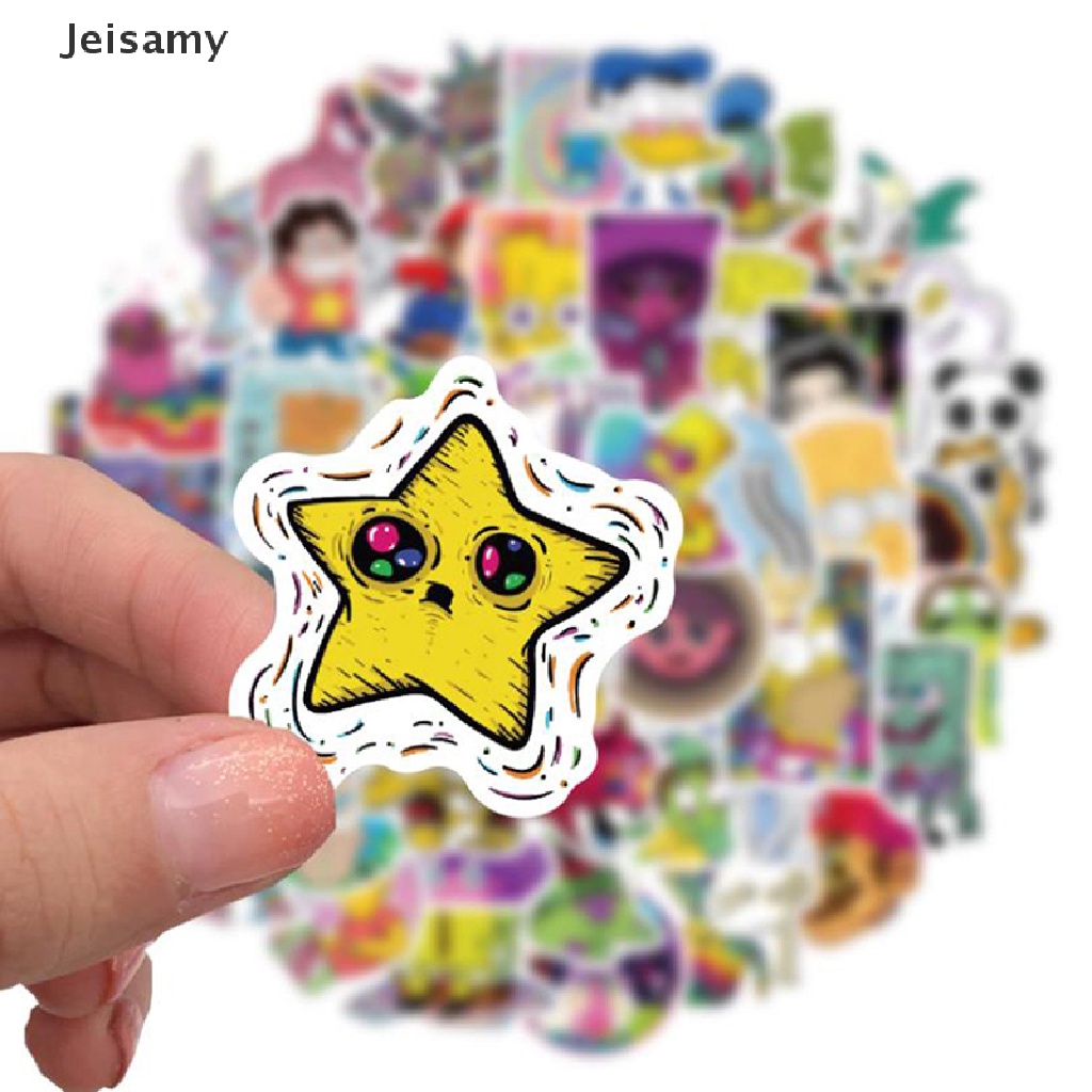 [Jei] 52Pcs Psychedelic Aesthetics Mixing Cartoon Character PVC ...