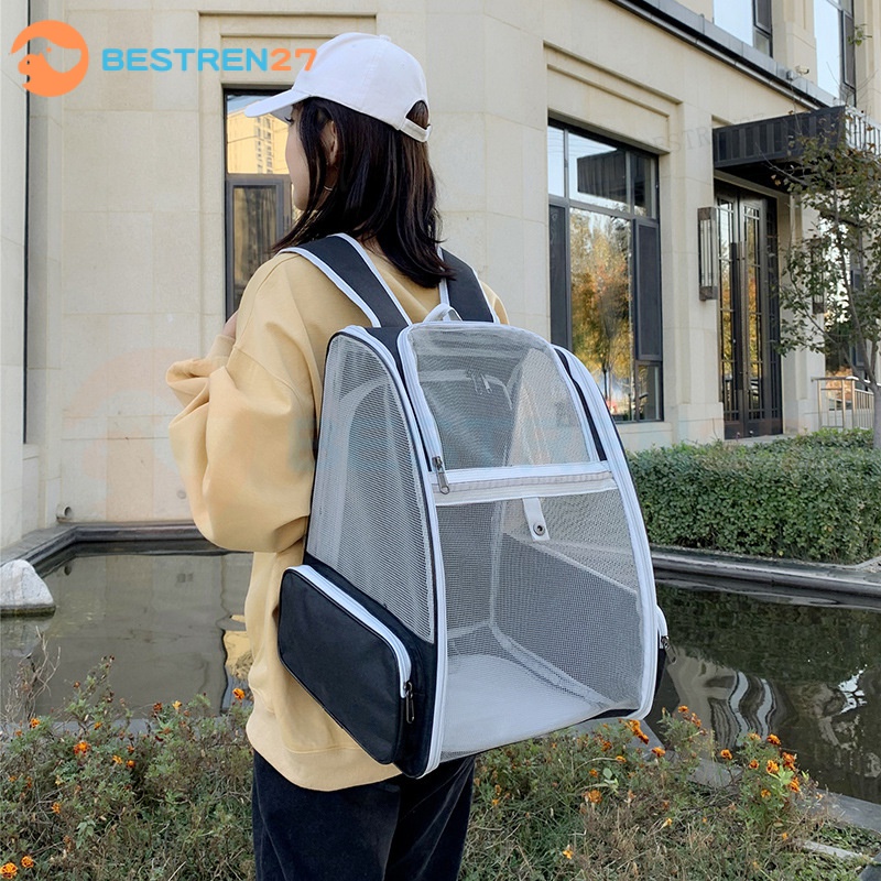 Cat Backpack Carrier Big Outing Bag Summer Breathable Pet Travel Carry ...