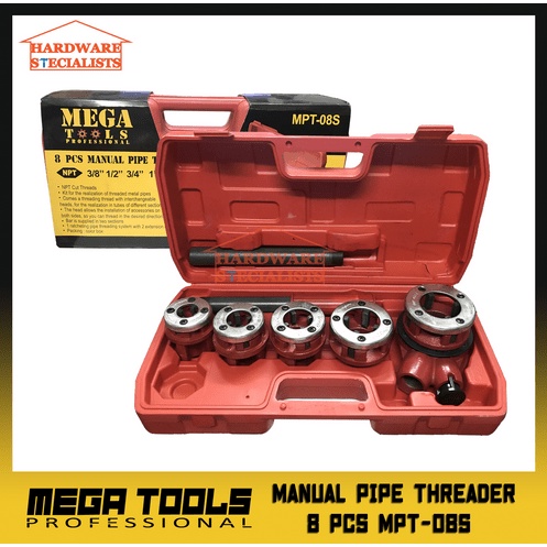 Mega Manual Pipe Threader 8 PCS 3/8" to 1-1/4" MPT-08S Original Authentic | Shopee Philippines