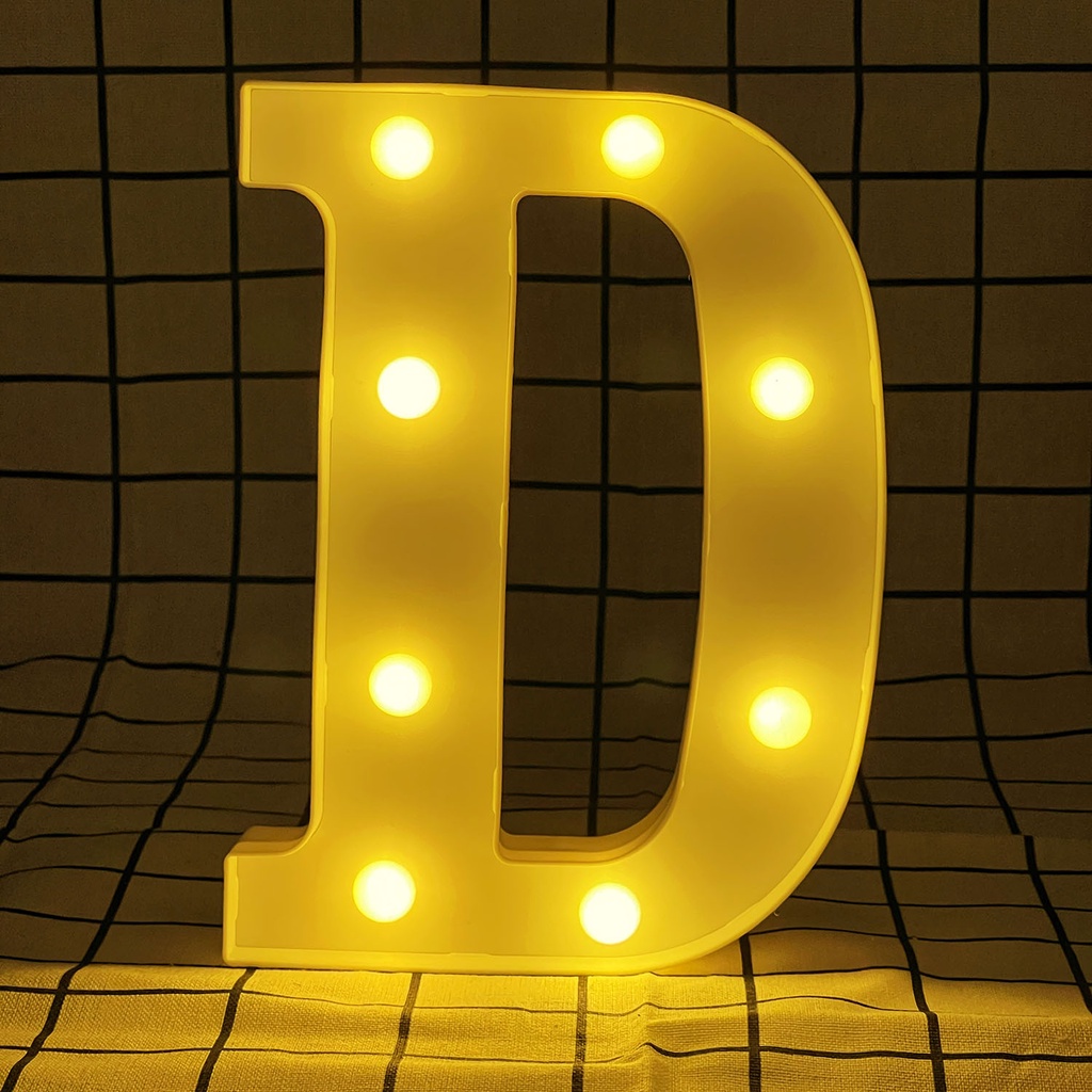 22CM LED English Letter Light Digital Modeling Light Photo Prop ...
