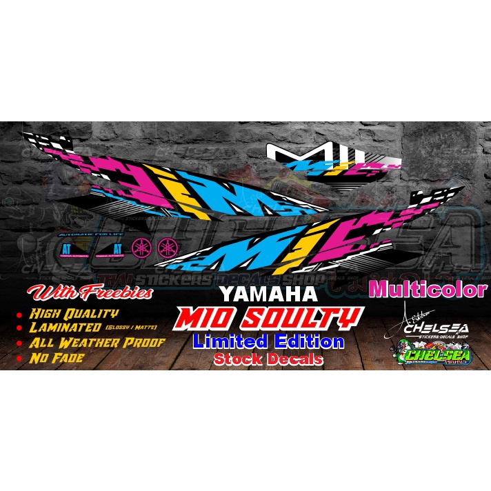 Yamaha Mio Soulty Limited Edition Stock Decals / Stickers with freebies ...