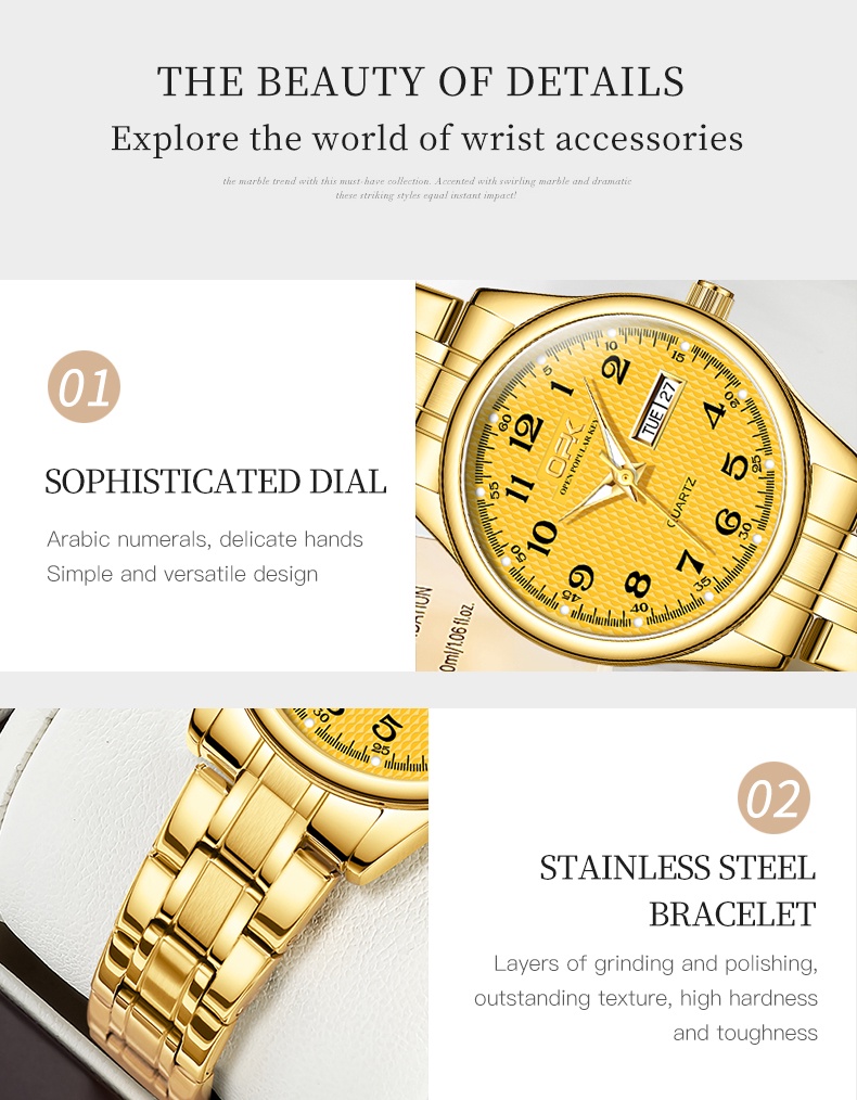 OPK Watch For Women Waterproof Original Quartz Stainless Luminous Date ...