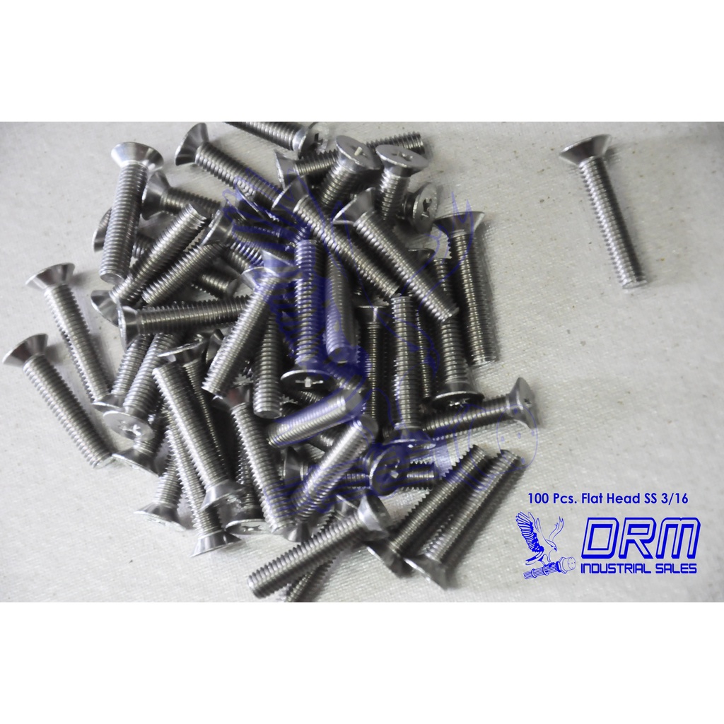 Flat Head SS 3/16 (100pcs.) DRM Industrial Sales | Shopee Philippines