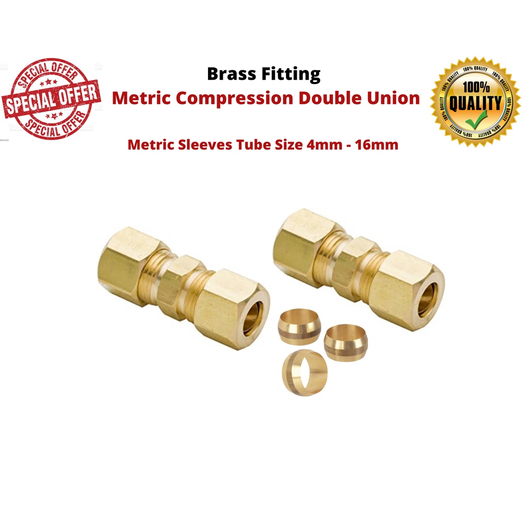Metric Compression Double Union Brass Pipe Fitting Copper Pipe ...