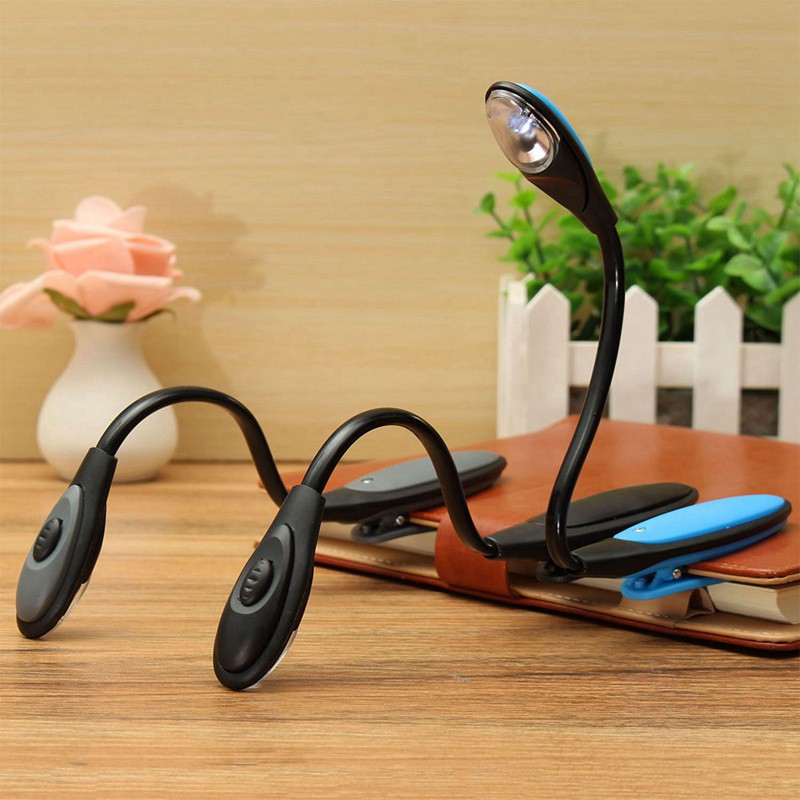 Mini Flexible Clip-on Bright Booklight LED Travel Book Reading Lamp ...
