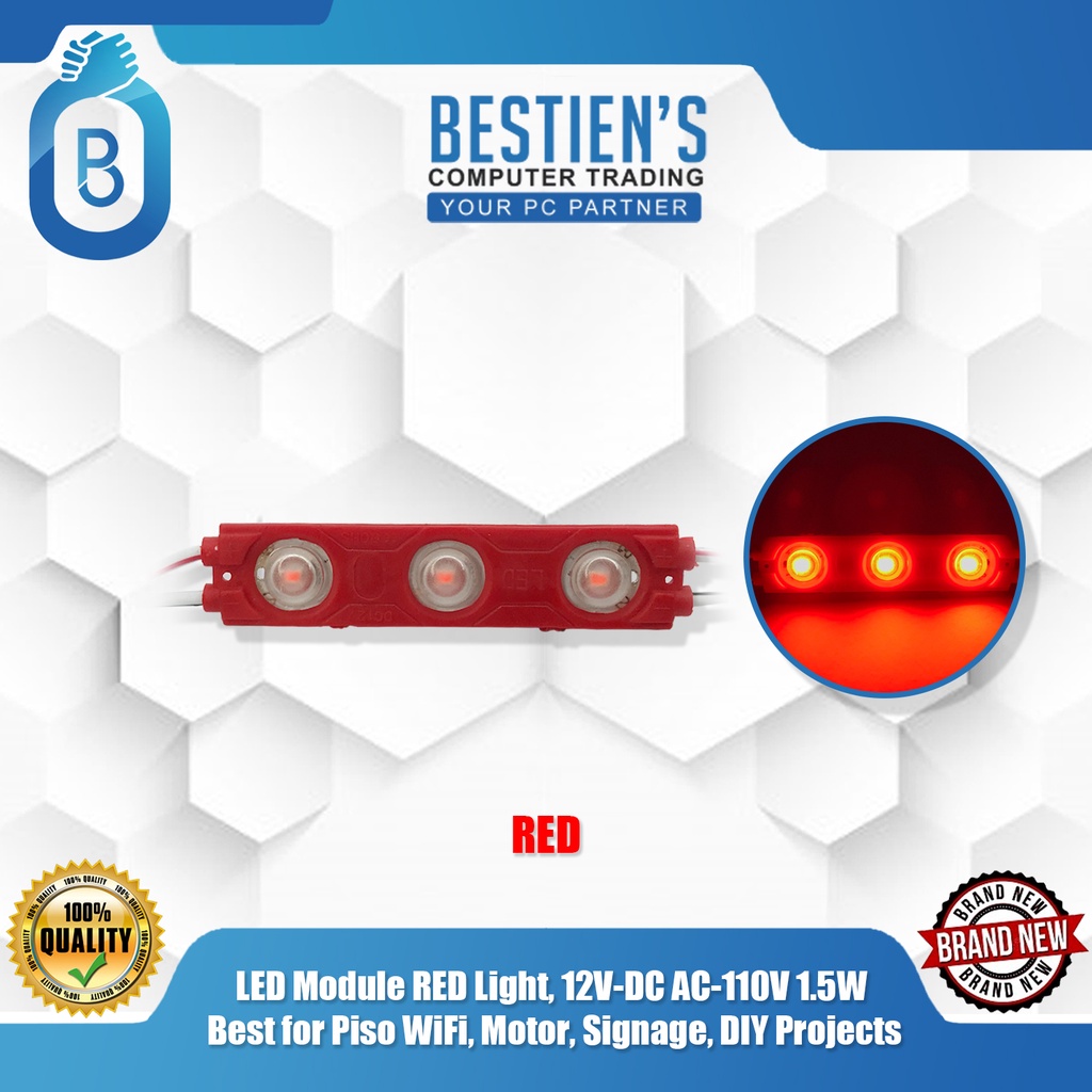 LED Module RED Light, 12V-DC AC-110V 1.5W, Best for Piso WiFi, Motor ...