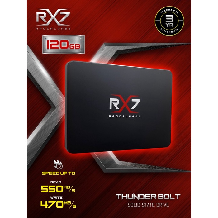 Ssd 120GB RX7 THUNDER BOLT SATA III OFFICIAL GUARANTEE | Shopee Philippines