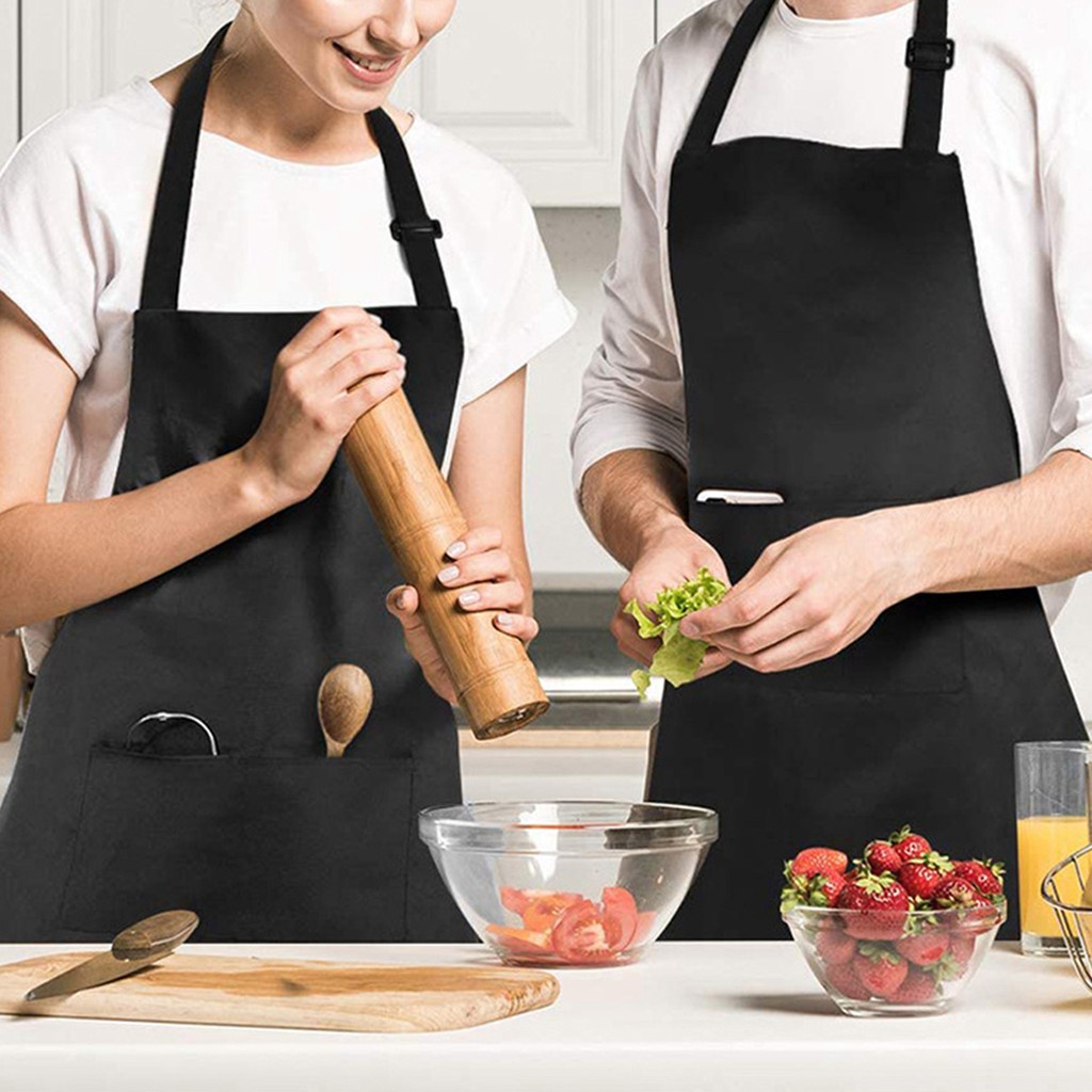 [KLOWARE] Men Women Cooking Apron with Large Pocket Baking Cooking ...