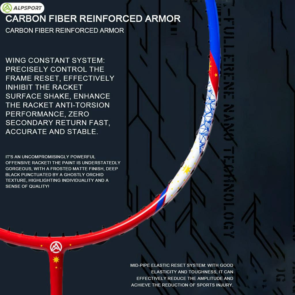 ALP PH Commemorative Model 5U G4 Max 33Lbs Badminton Racket 100% Full ...