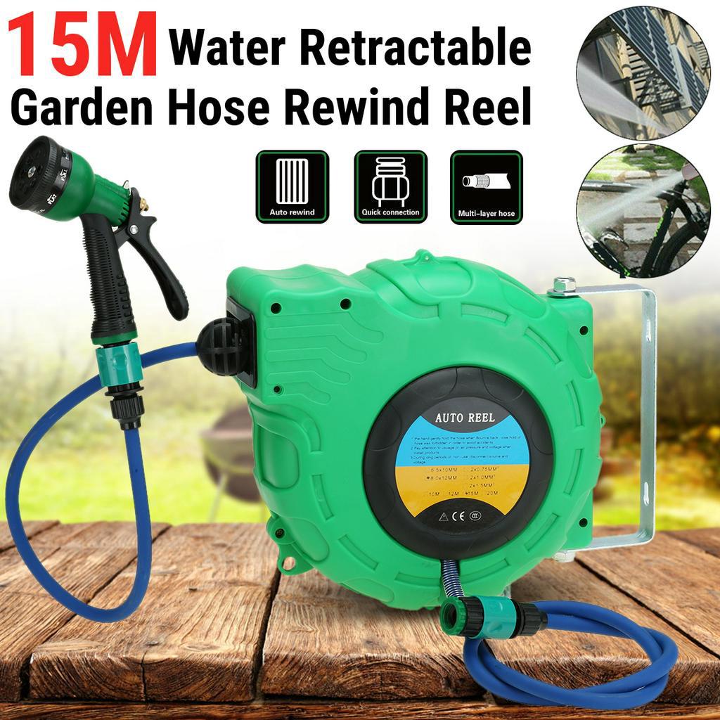 8x12x15M Wall Mounted Automatic Reel Retractable Garden Hose Pipe Reel ...