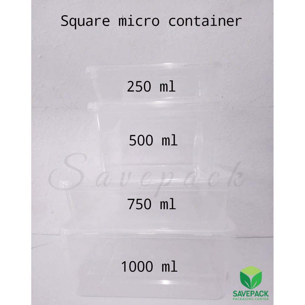 250ML Square Microwavable Container (5pcs) | Shopee Philippines
