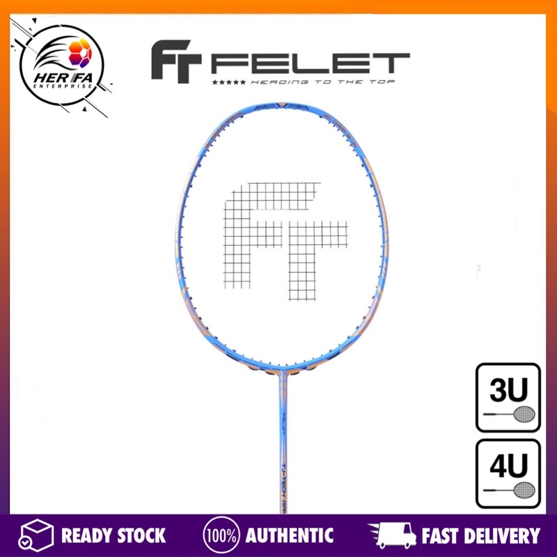 FELET TJ-TECH RAYTHEON 7 Badminton Racquet MAX TENSION 38LBS 40T HI ...