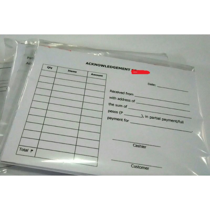 2 pads generic acknowledgement receipt carbonize/ordinary 1/4 shortbond order list order form ...