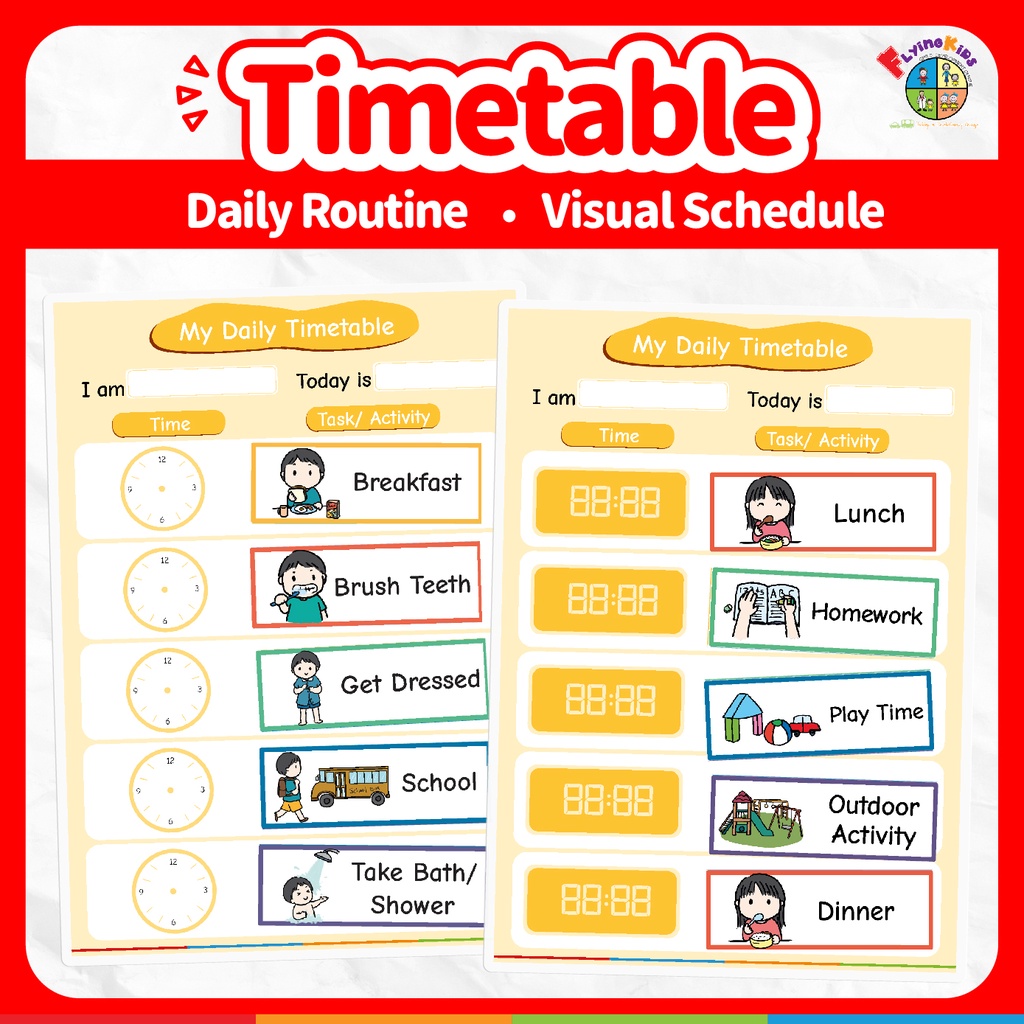 Visual Schedule/Daily Timetable/ Schedule/ Routine/ Planner/ Routine ...