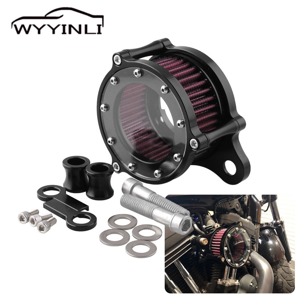 Motorcycle Air Cleaner Intake Filter System Kit Fit Harley Davidson ...